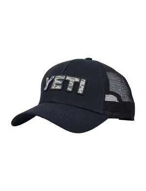 YETI Logo Trucker Hat - Black