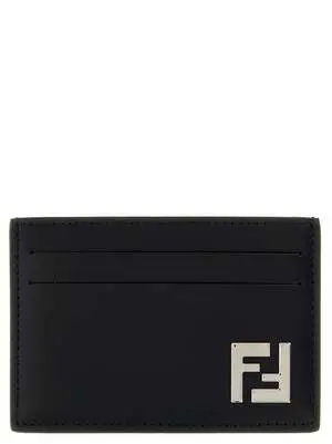 Fendi Slim Squared Ff' Card Holder - Black