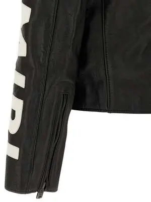 Amiri Patch Racer Leather Jacket