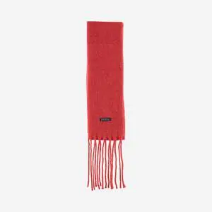 Patou Wool Blend Long Fringe Scarf - Red
