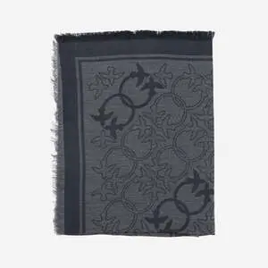 PINKO Viscose Blend Scarf With Love Birds Motif