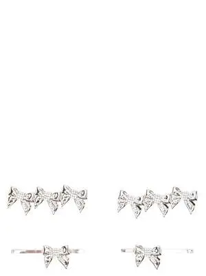 Alessandra Rich Set Of Four Bow Hair Clips - Silver