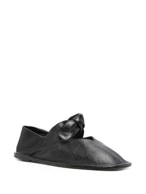 Hereu Llasada Leather Ballerinas - Black