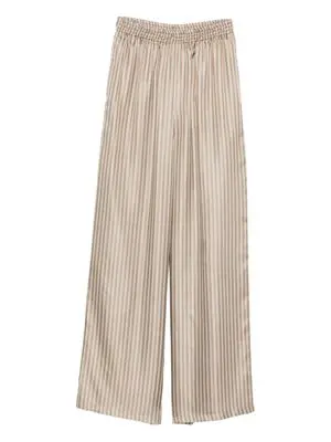 Max Mara Wide Leg Silk Blend Trousers