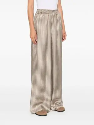 Max Mara Wide Leg Silk Blend Trousers