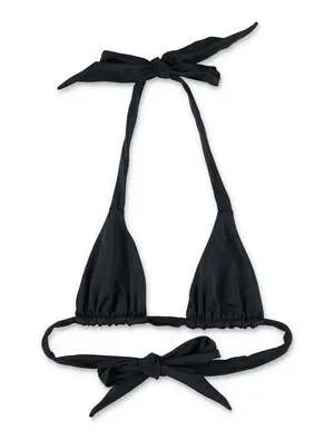 LET'S SWIM Triangle Bikini Top Black