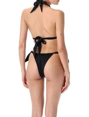 LET'S SWIM Triangle Bikini Top - Black