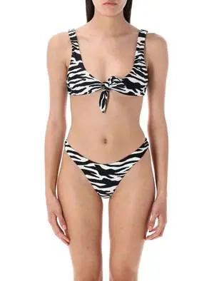 Attico Printed Two-piece Bikini - White