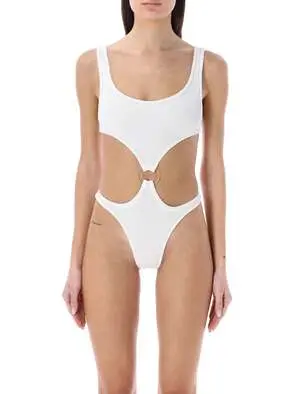 REINA OLGA Augusta Scrunch Swimsuit - White