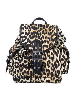 GANNI Small Bucky Backpack Leopard Print