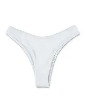 LET'S SWIM Seamless Brazilian Bikini Bottom - White