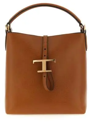 TOD'S T Timeless Mini Bucket Bag - Brown