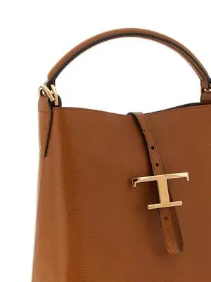 TOD'S T Timeless Mini Bucket Bag - Brown