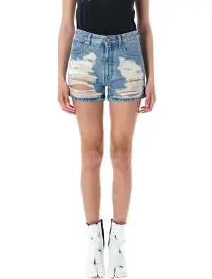 MAISON MARGIELA Distressed Denim Shorts - Blue