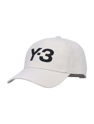 Y3 Cotton Logo Cap - White