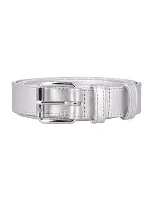 Comme Des Garçons Leather Belt - Silver
