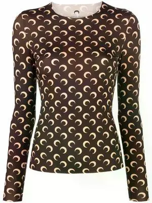 MARINE SERRE Second Skin Moon-print Top