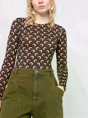 MARINE SERRE Second Skin Moon-print Top