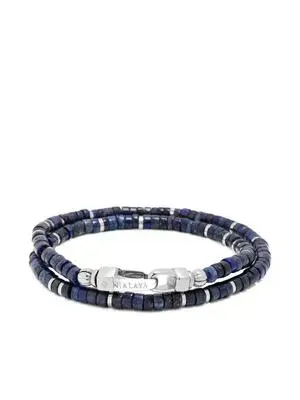 NIALAYA JEWELRY Heishi Wrap Bracelet - Blue