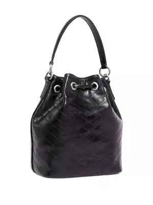 Pinko Quilted Leather Bucket Bag