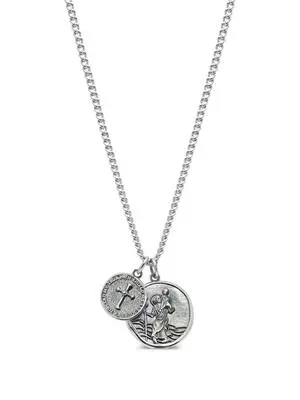 NIALAYA JEWELRY Saint Christopher Double-medallion Necklace - Silver