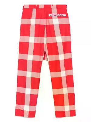 CHARLES JEFFREY Pleated-panel Checked Trousers