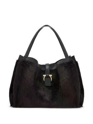 FERRAGAMO Mink-effect Leather Tote