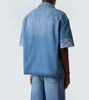 Loewe Anagram Denim Bowling Shirt