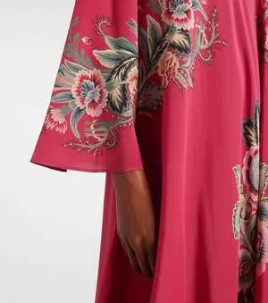 Etro Belted Printed Silk Maxi Dress