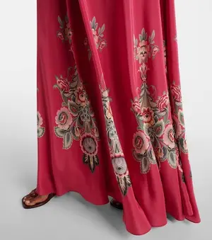 Etro Belted Printed Silk Maxi Dress