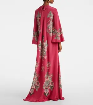 Etro Belted Printed Silk Maxi Dress