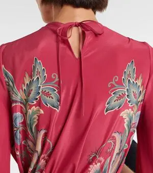 Etro Belted Printed Silk Maxi Dress