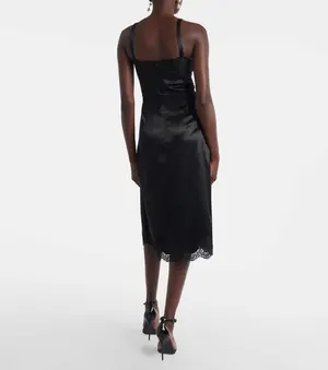Dolce & Gabbana Lace-trimmed Satin Slip Dress