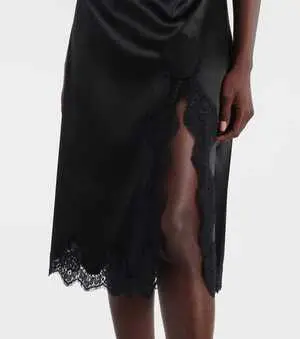 Dolce & Gabbana Lace-trimmed Satin Slip Dress