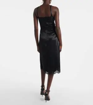 Dolce & Gabbana Lace-trimmed Satin Slip Dress