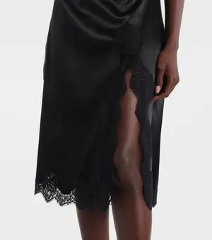 Dolce & Gabbana Lace-trimmed Satin Slip Dress