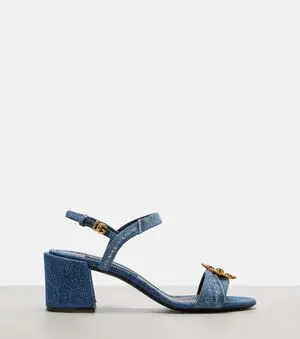 Dolce & Gabbana Embellished Denim Sandals