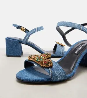 Dolce & Gabbana Embellished Denim Sandals