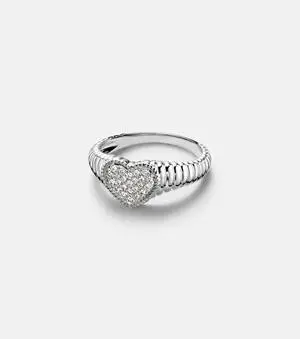 Yvonne Léon Yvonne Léon Baby 9kt White Gold Pinky Ring With Diamonds Silver