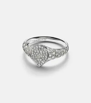 Yvonne Léon Mini 9kt White Gold Diamond Ring - Silver