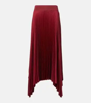 JOSEPH Ade Plissé Crêpe Midi Skirt - Red