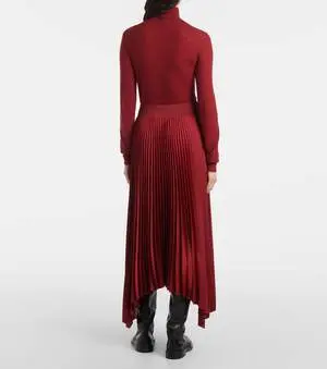 JOSEPH Ade Plissé Crêpe Midi Skirt - Red