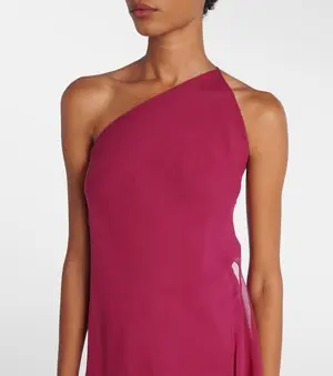 THE SEI One-shoulder Ruffled Silk Gown