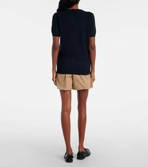 Miu Miu Argyle Knitted Cashmere Top - Blue