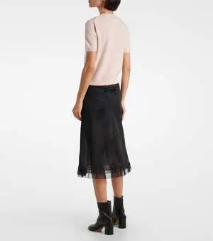 MAISON MARGIELA Knitted Virgin Wool T-shirt - Pink