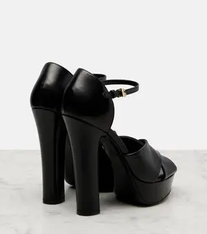 Dolce & Gabbana Leather Platform Sandals - Black