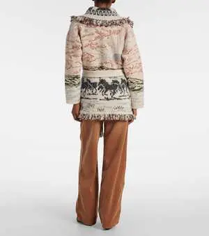 Alanui Sunset Riders Wool And Cotton-blend Cardigan - Multicoloured