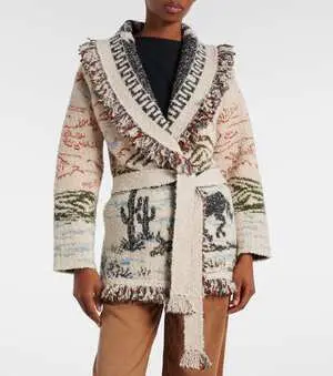 Alanui Sunset Riders Wool And Cotton-blend Cardigan - Multicoloured