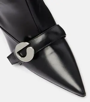 Coperni Knee-high Leather Boots With Buckle Detail