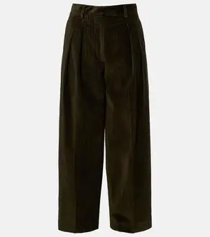 Altuzarra Dash Cotton Corduroy Barrel-leg Pants - Green